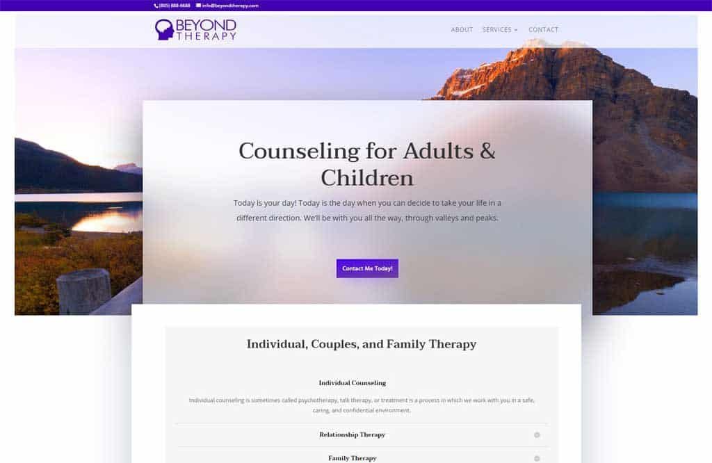 Family Therapist/Counselor Website Design Sample