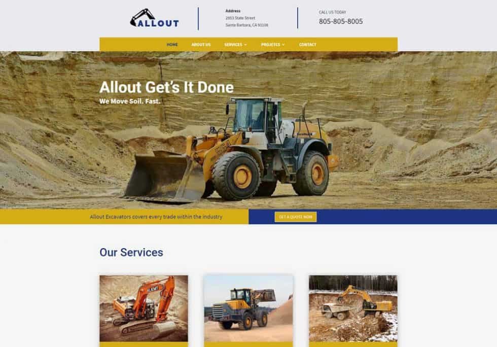 Website Projects: Excavation Company | Santa Barbara Web Design